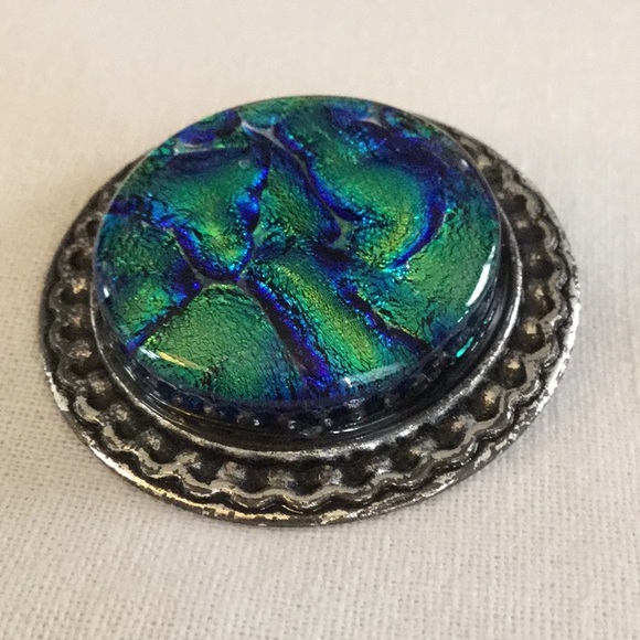 Handmade | Jewelry | 545 Spectacular Dichroic Glass Brooch Pin | Poshmark